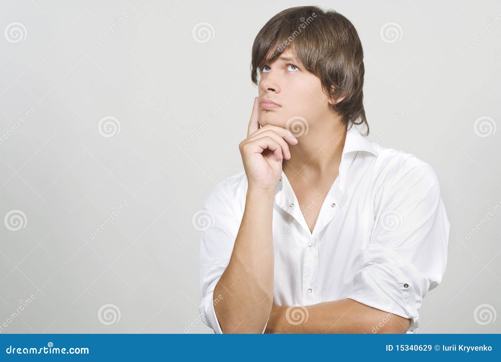 Young man thinking stock image. Image of attractive, businessman - 15340629