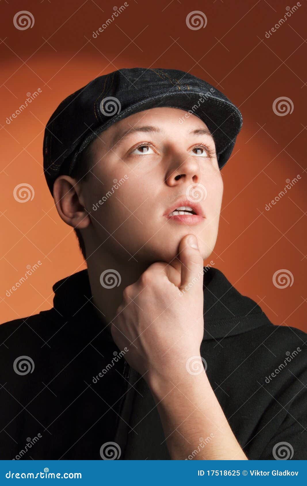 Young man thinking stock image. Image of closeup, confident - 17518625
