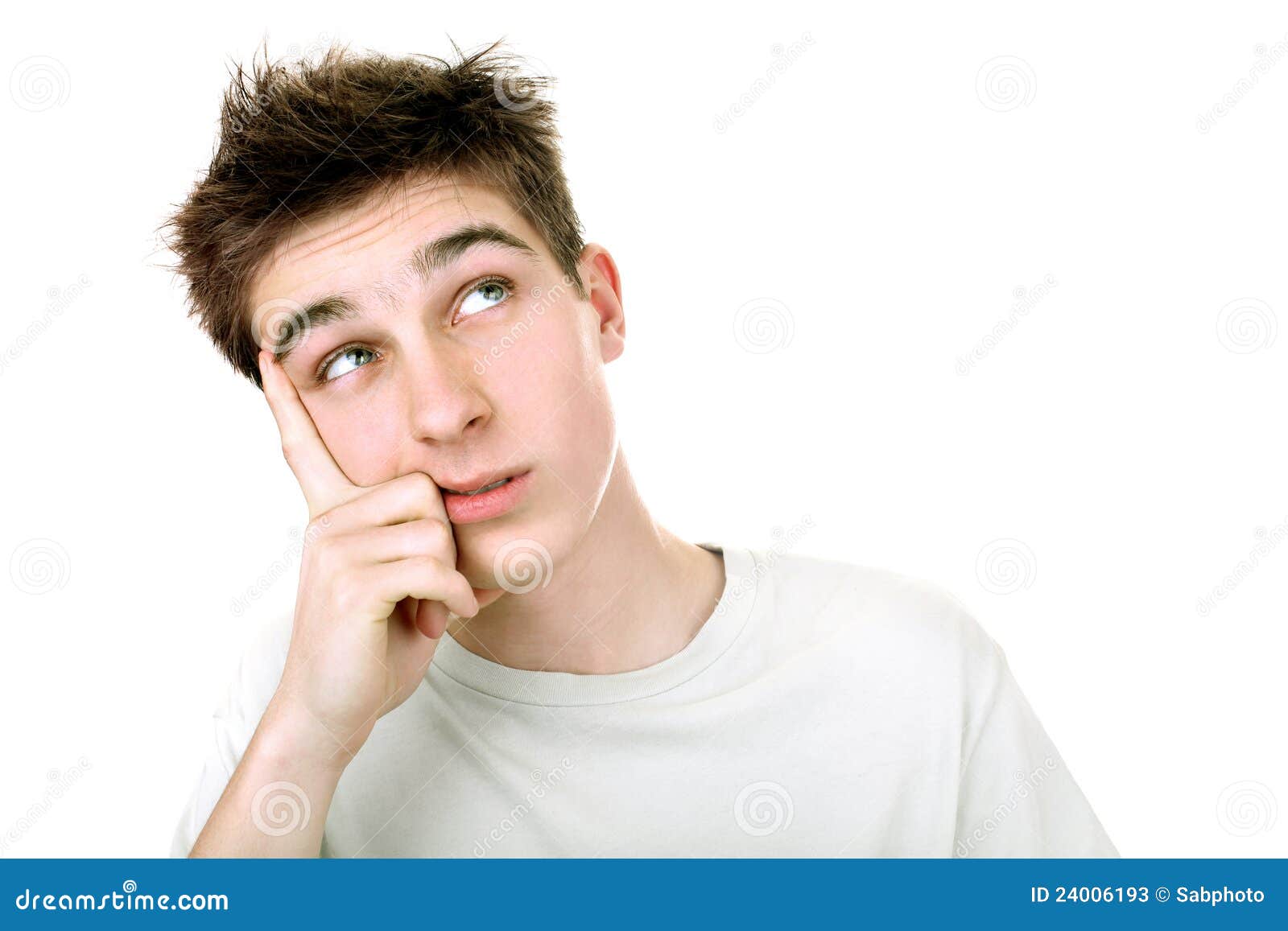 Young man thinking stock image. Image of speculate, male - 24006193