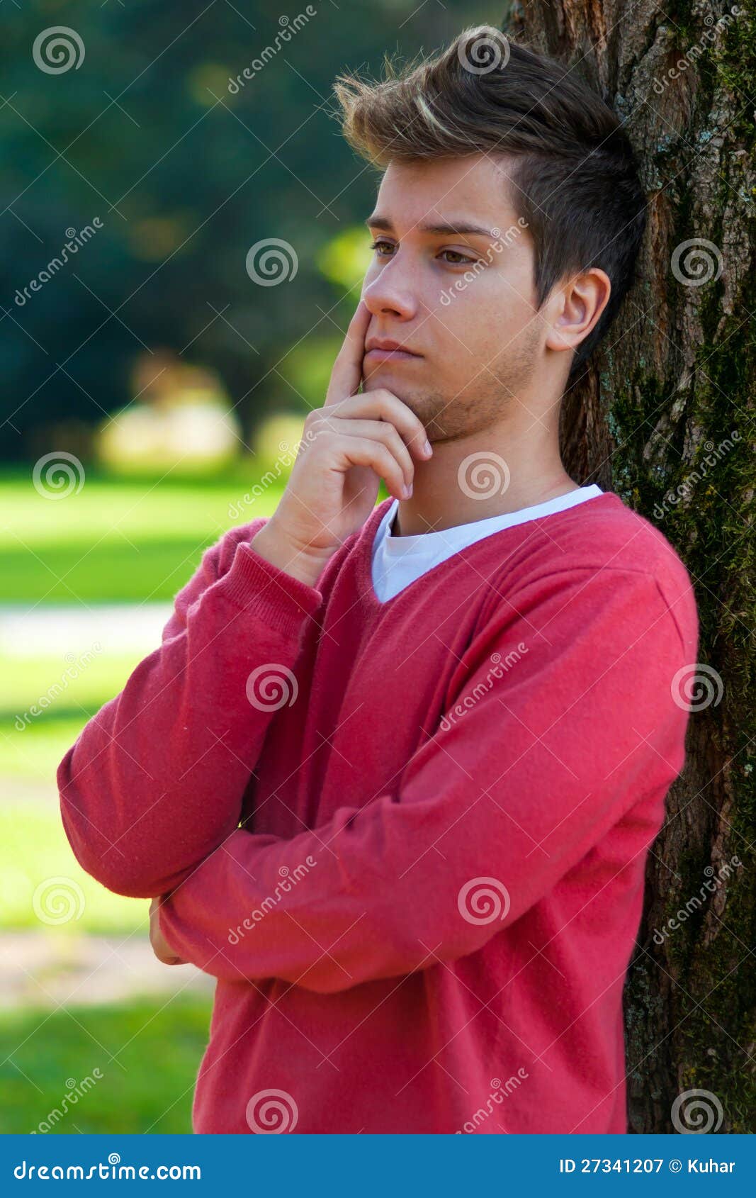 Young Man Thinking stock image. Image of teenager, young - 27341207