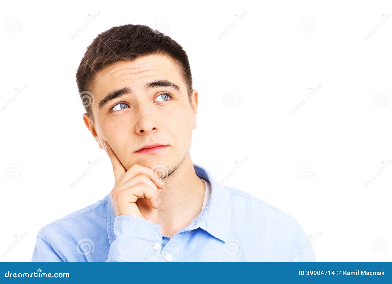 Young man thinking stock photo. Image of looking, male - 39904714