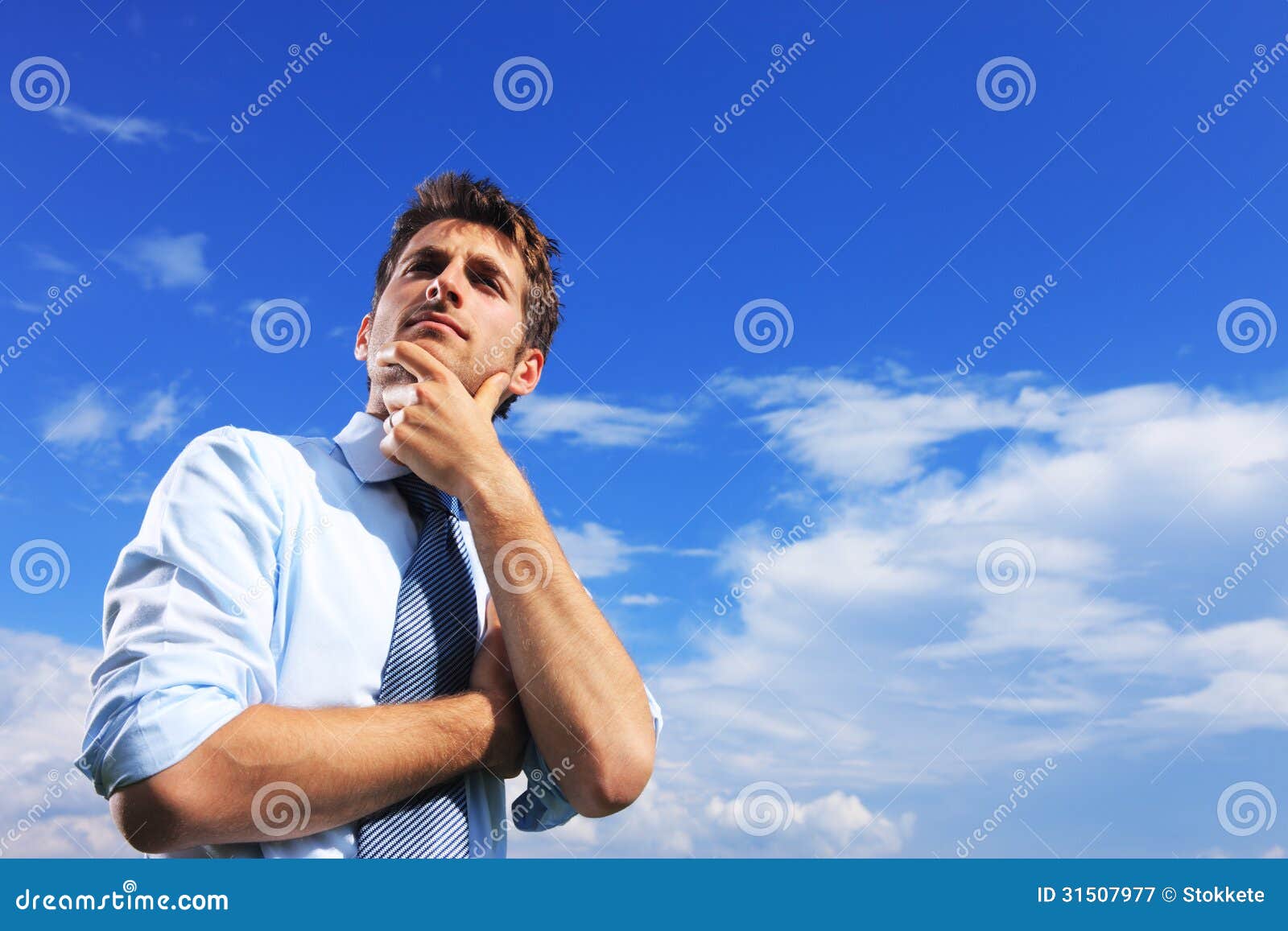 Young man thinking stock image. Image of people, manager - 31507977