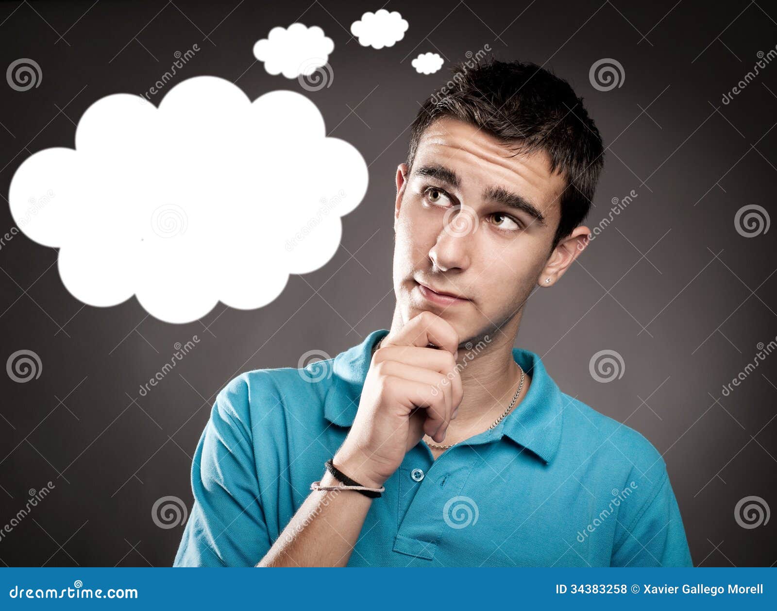 Young man thinking stock photo. Image of imagination - 34383258