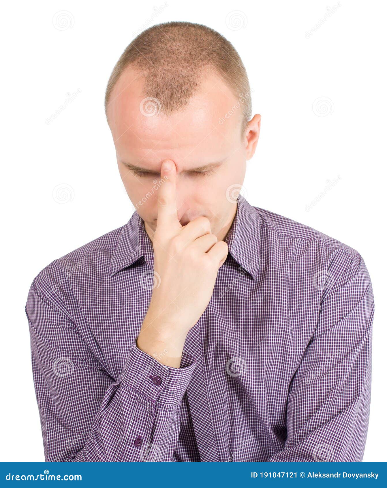 The Young Man is Thinking. Emotions. Disappointed Stock Image - Image ...