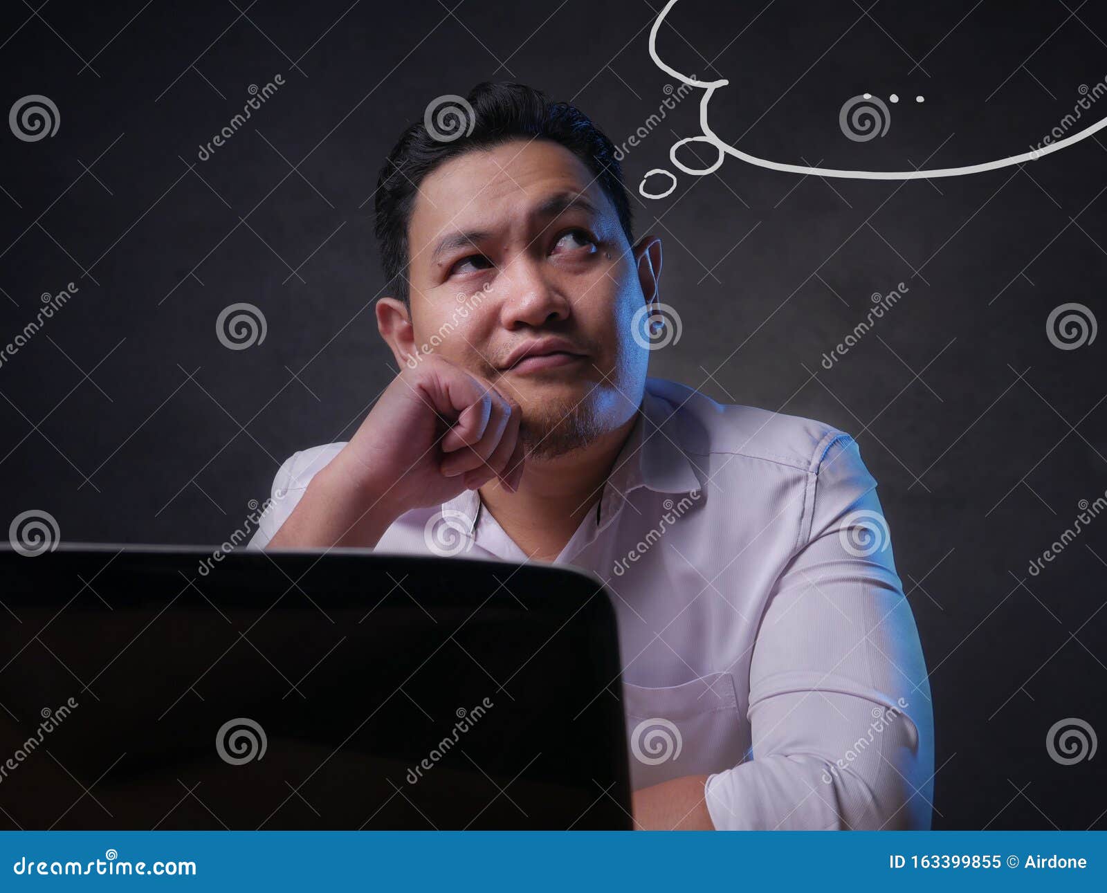 Young Man Thinking Expression, Looking for Idea Stock Image - Image of ...