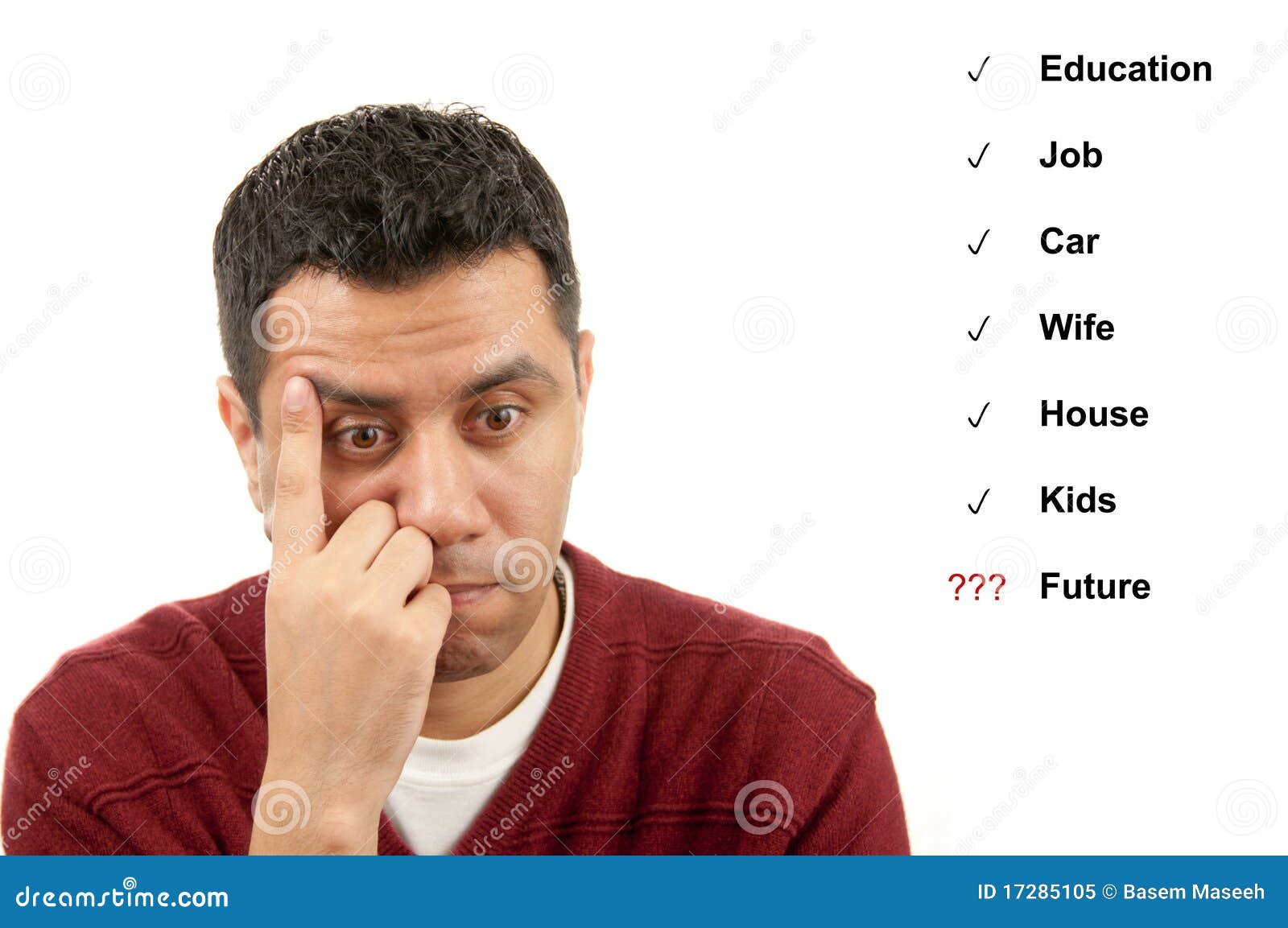 Young Man Thinking of Future Stock Image - Image of concept, look: 17285105