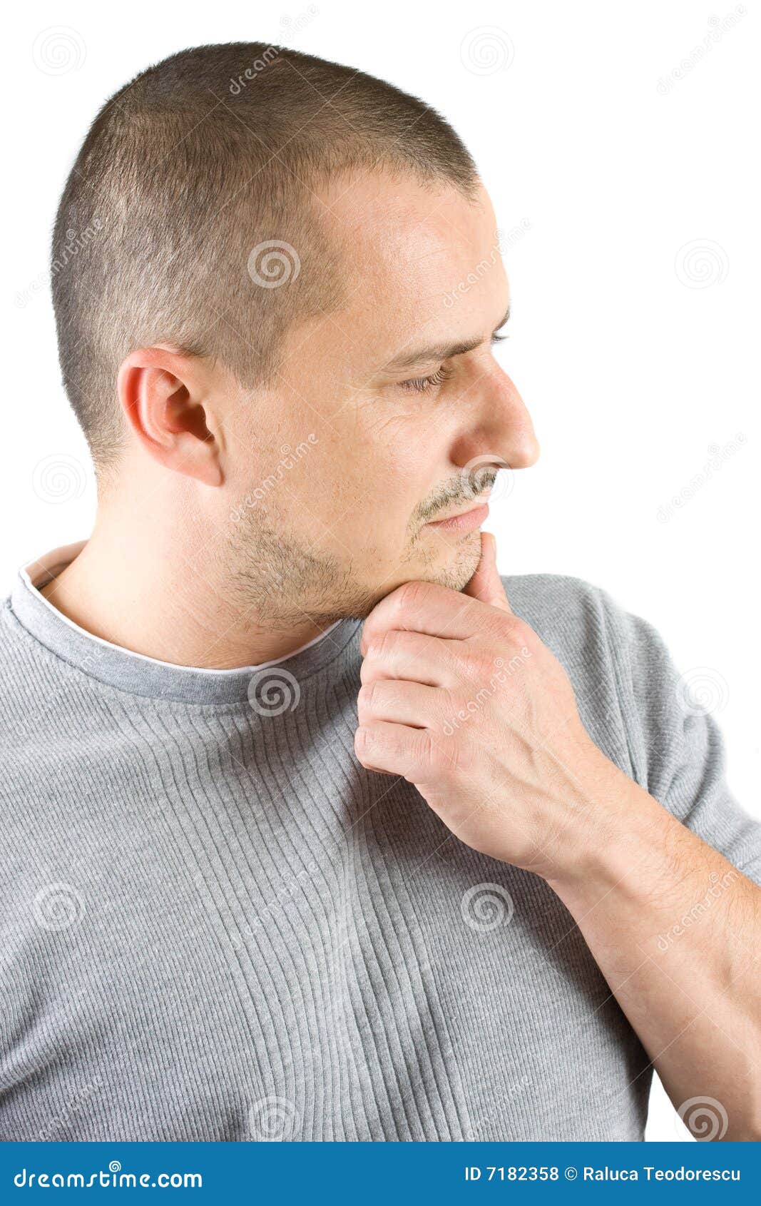 Young Man Thinking Isolated on White Background Stock Photo - Image of ...