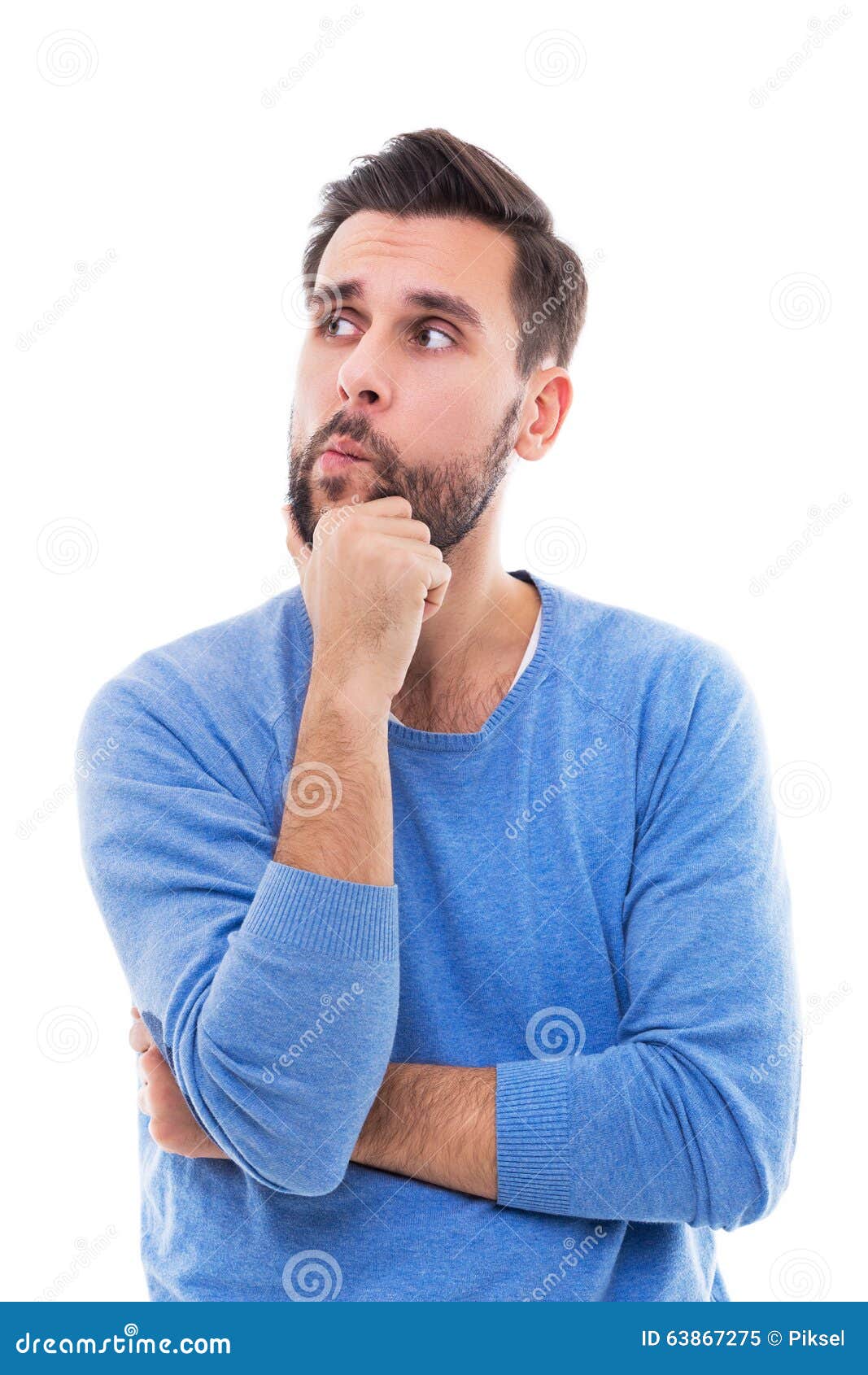 Young man thinking stock image. Image of background, shot - 63867275