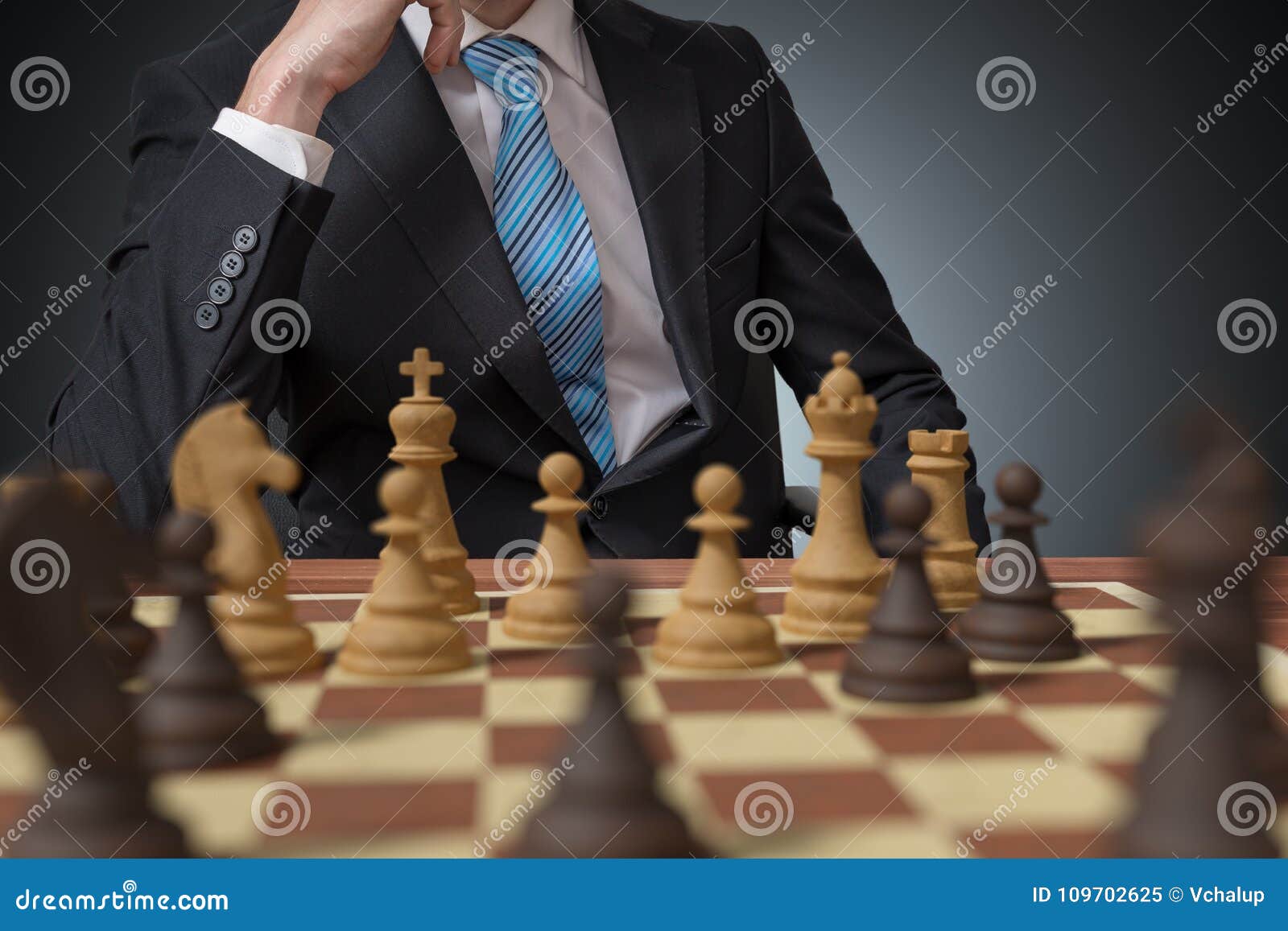 Young Man is Thinking and Playing Chess Stock Image - Image of thinking ...