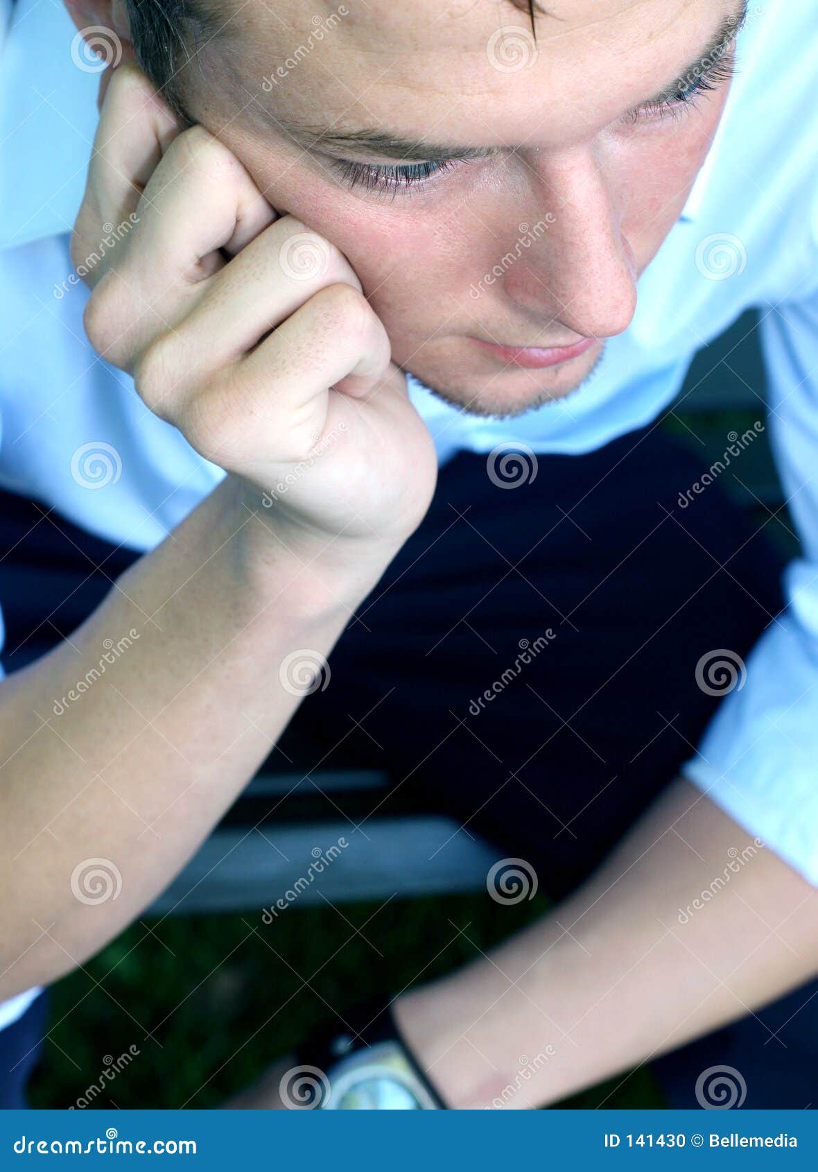 Young Man Thinking and Pondering Stock Photo - Image of smart ...
