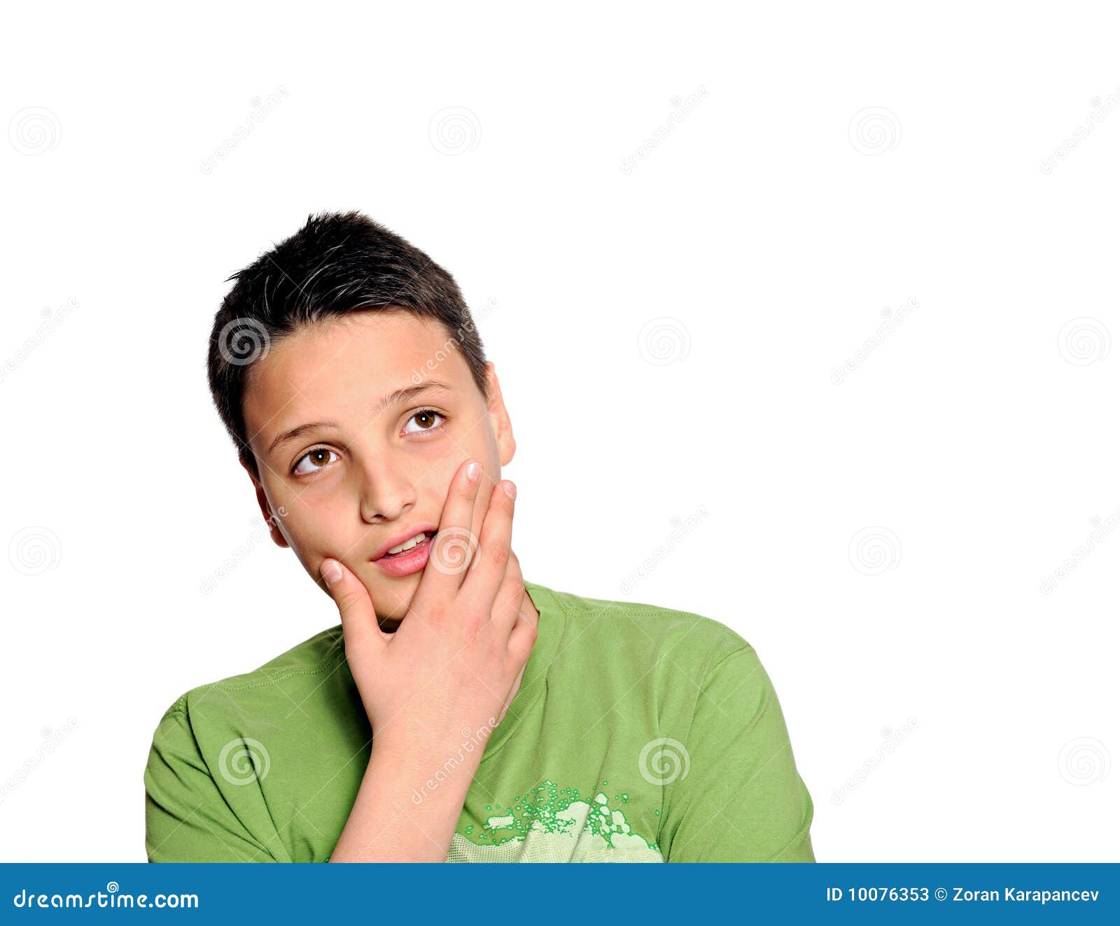 Young man in thinking pose stock image. Image of human - 10076353