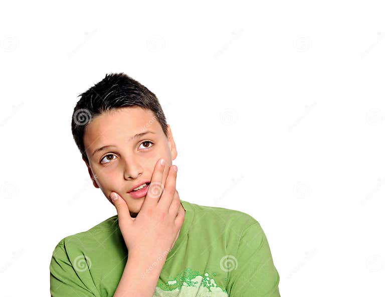 Young man in thinking pose stock image. Image of human - 10076353