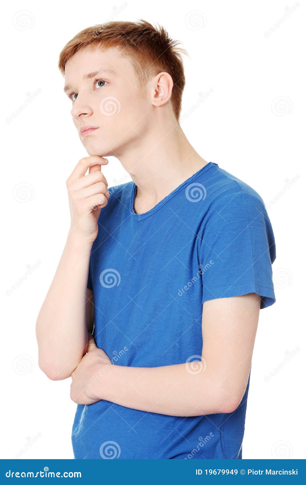 Young Man Thinking about a Problem Stock Image - Image of person ...
