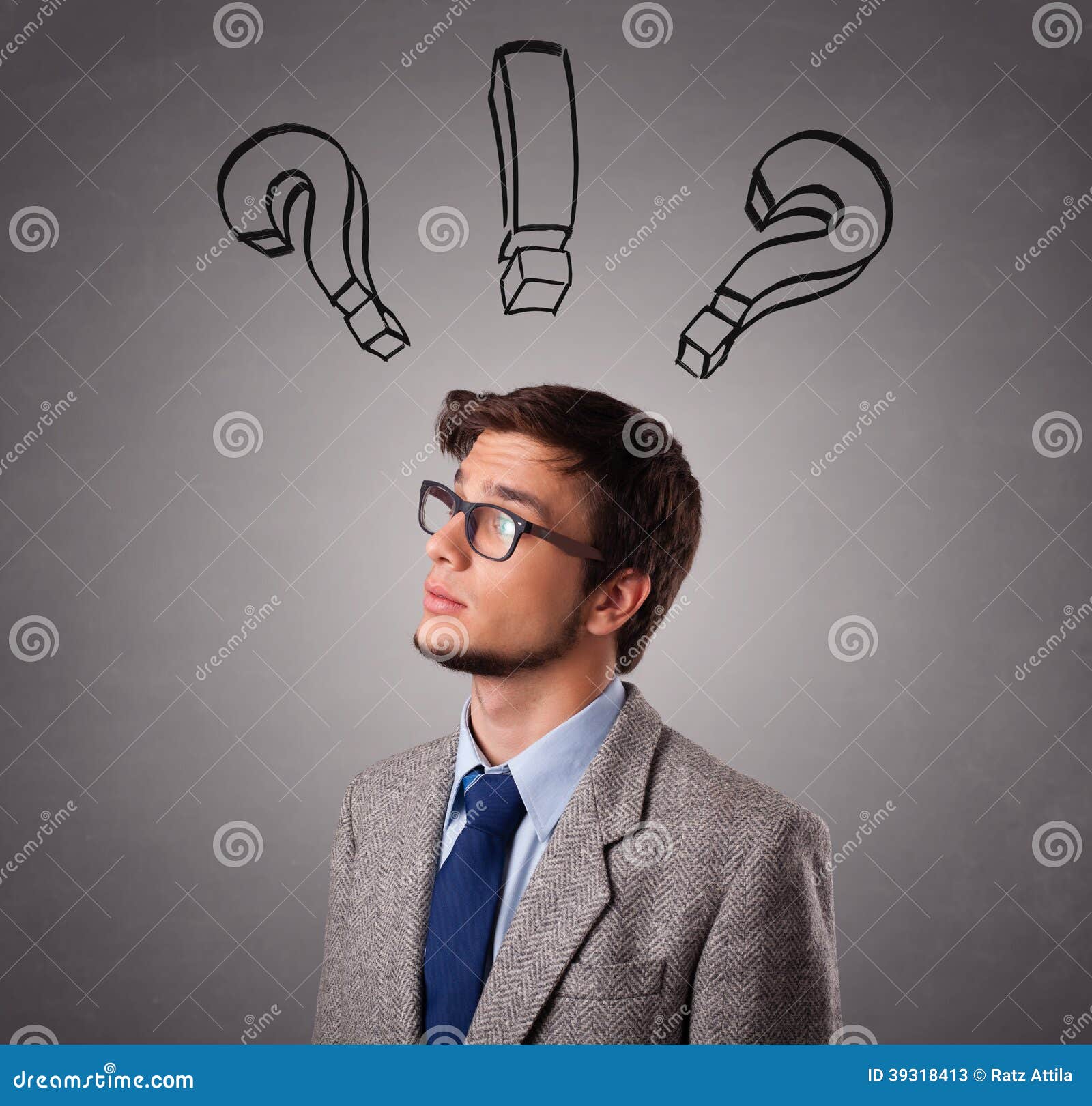 Question Man Overhead