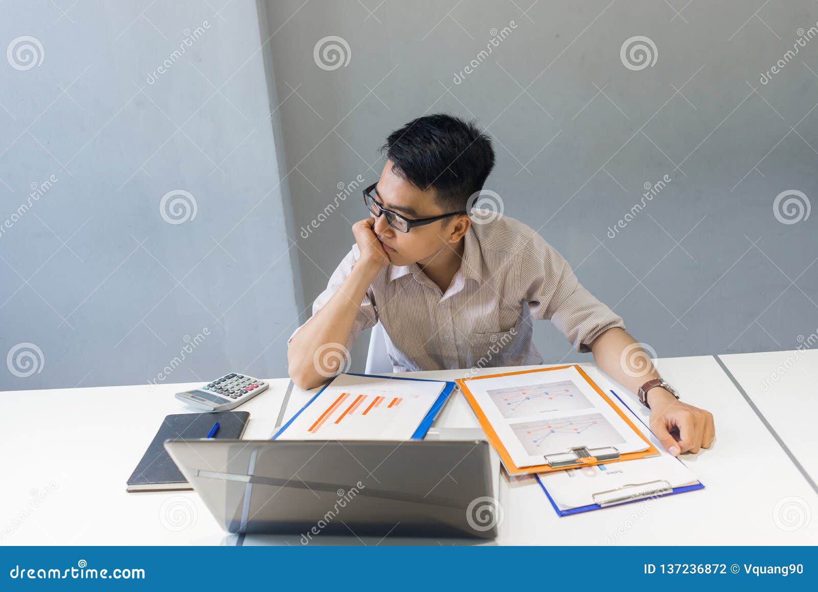 Young Man Thinking about Solution for the Problem Stock Photo - Image ...