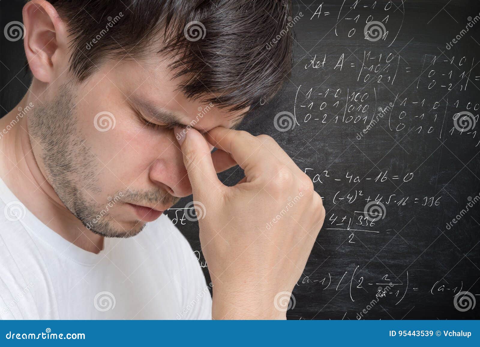 Young Man in Thinking. Solving a Difficult Math Problem Stock Image ... Young Man in Thinking. Solving a Difficult Math Problem Stock Image ...