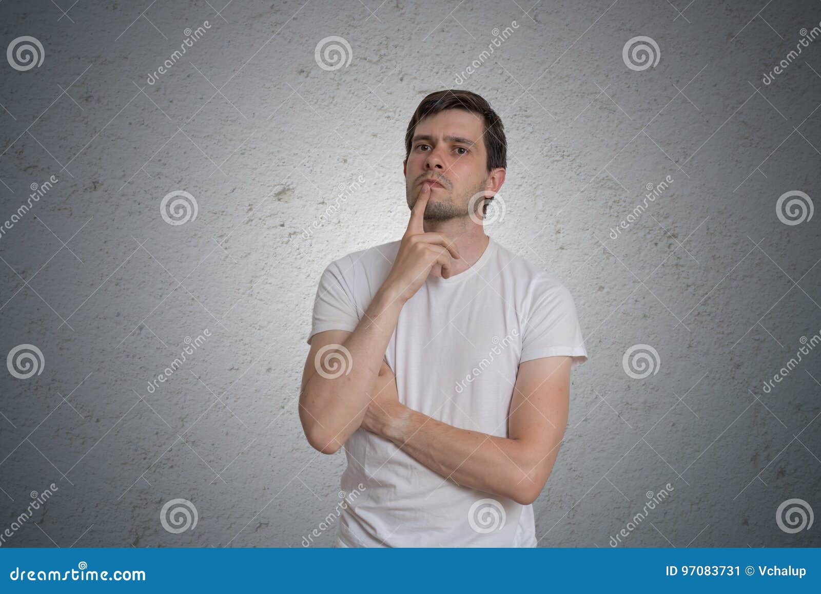 Young Man is Thinking about Something Stock Image - Image of person ...