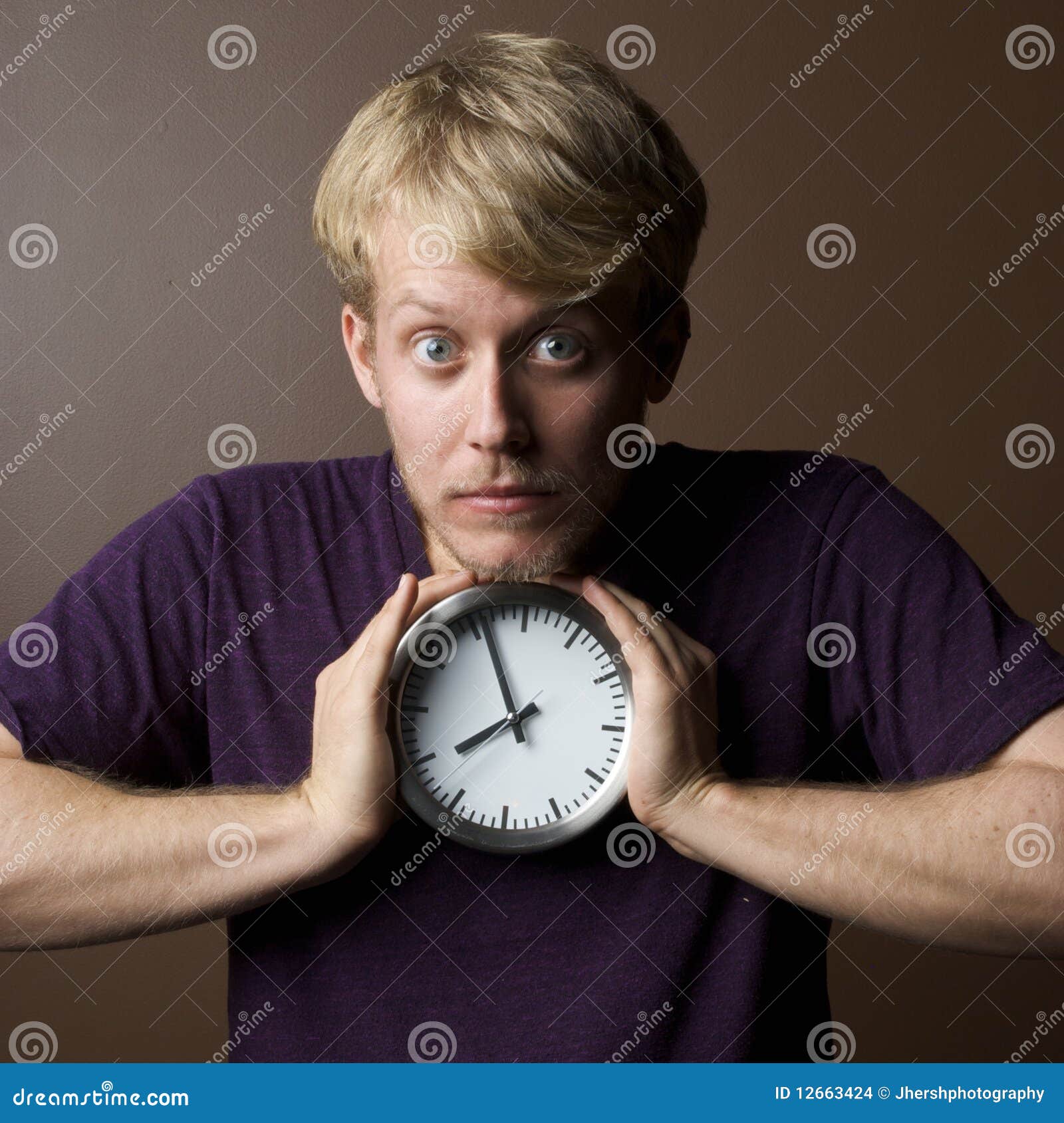 Young Man Thinking about Time Stock Photo - Image of young, curious ...