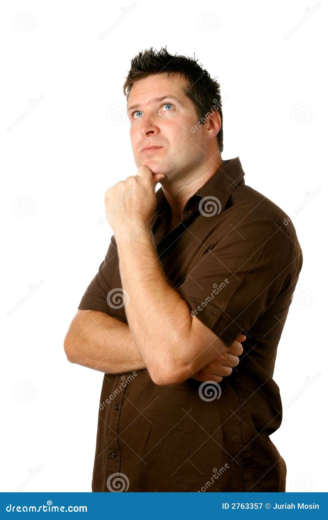 Young Man in Thoughtful Pose Stock Image - Image of hopes, natural: 2763357