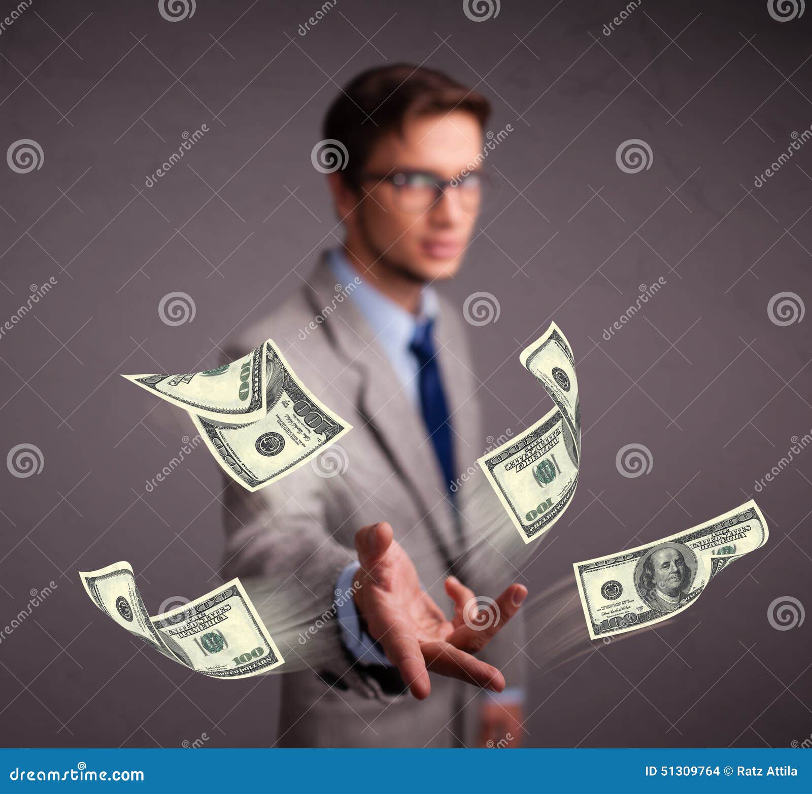 Young man throwing money stock photo. Image of holding - 51309764