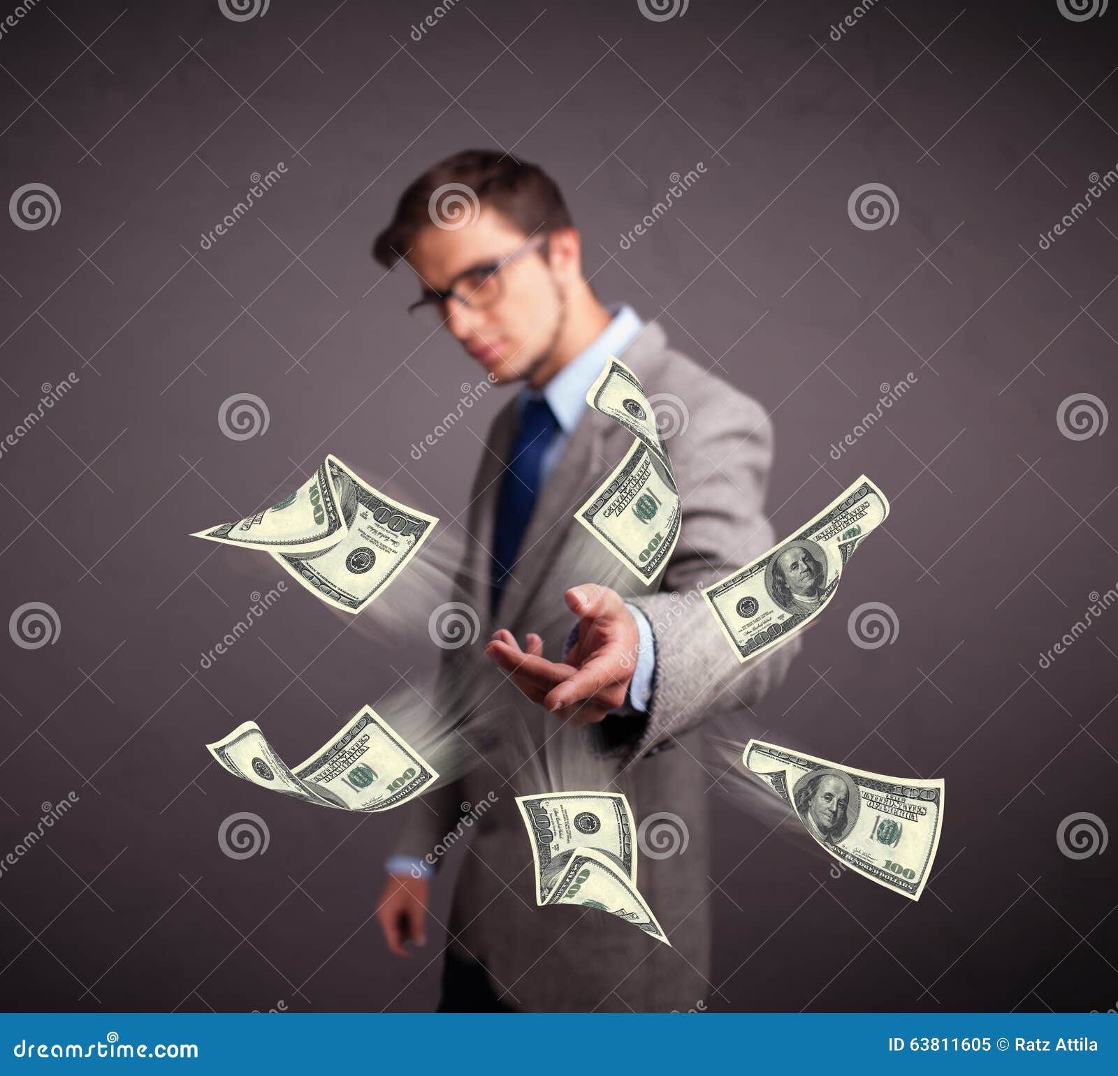 Young man throwing money stock image. Image of flying - 63811605