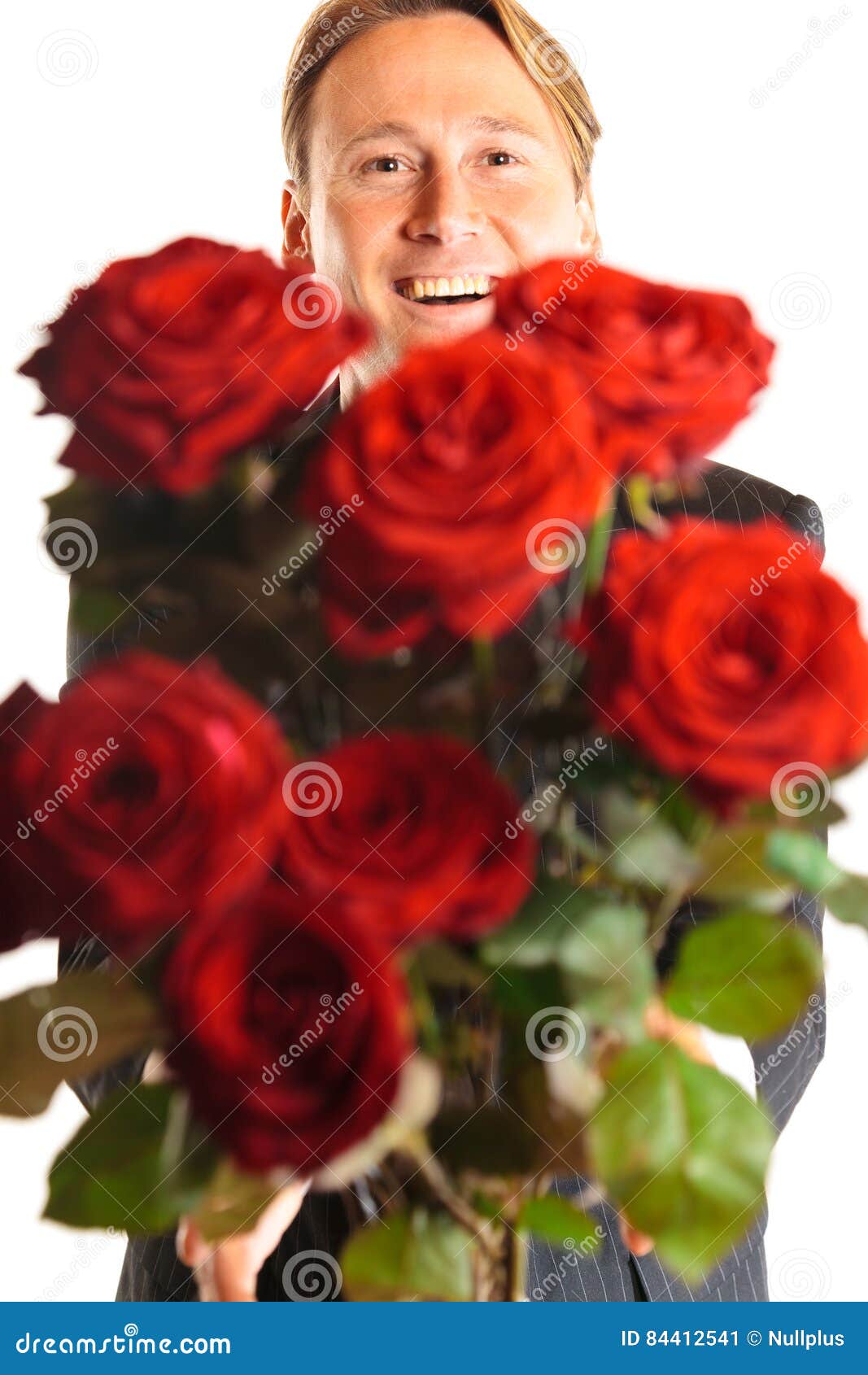 Young Man Throwing Roses stock image. Image of male, european - 84412541