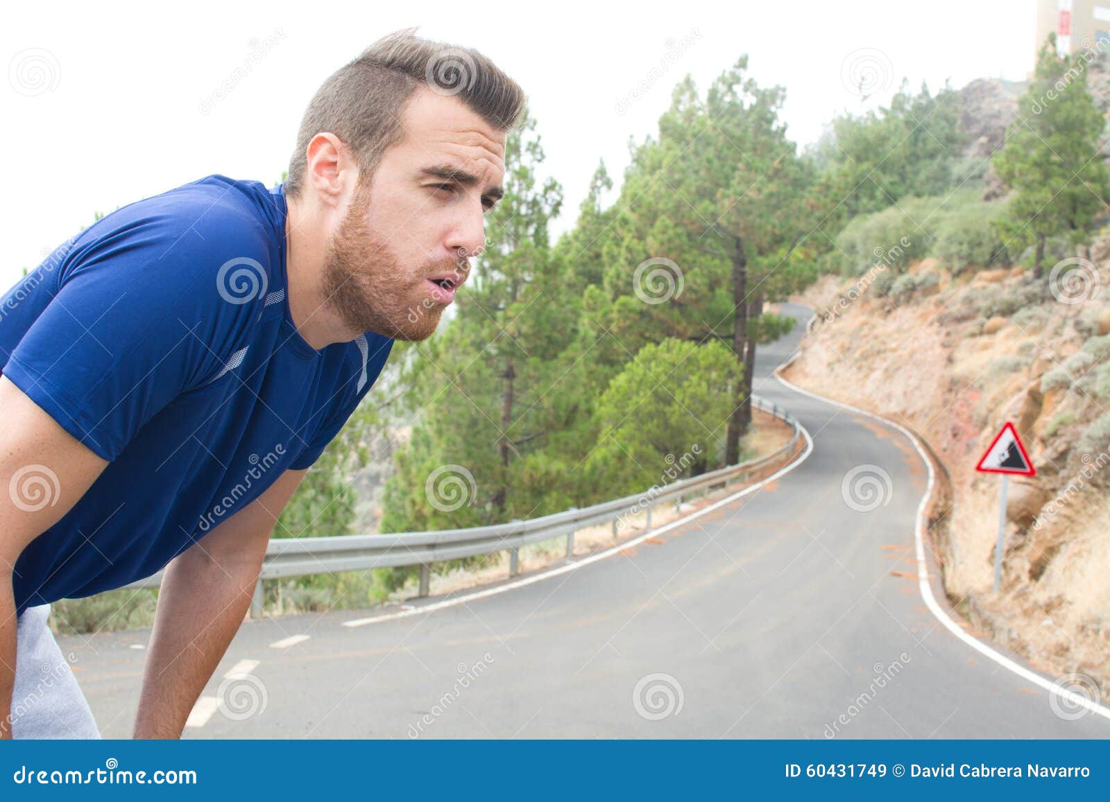 Young Man Tired Exercising on the Road Stock Image - Image of adult ...