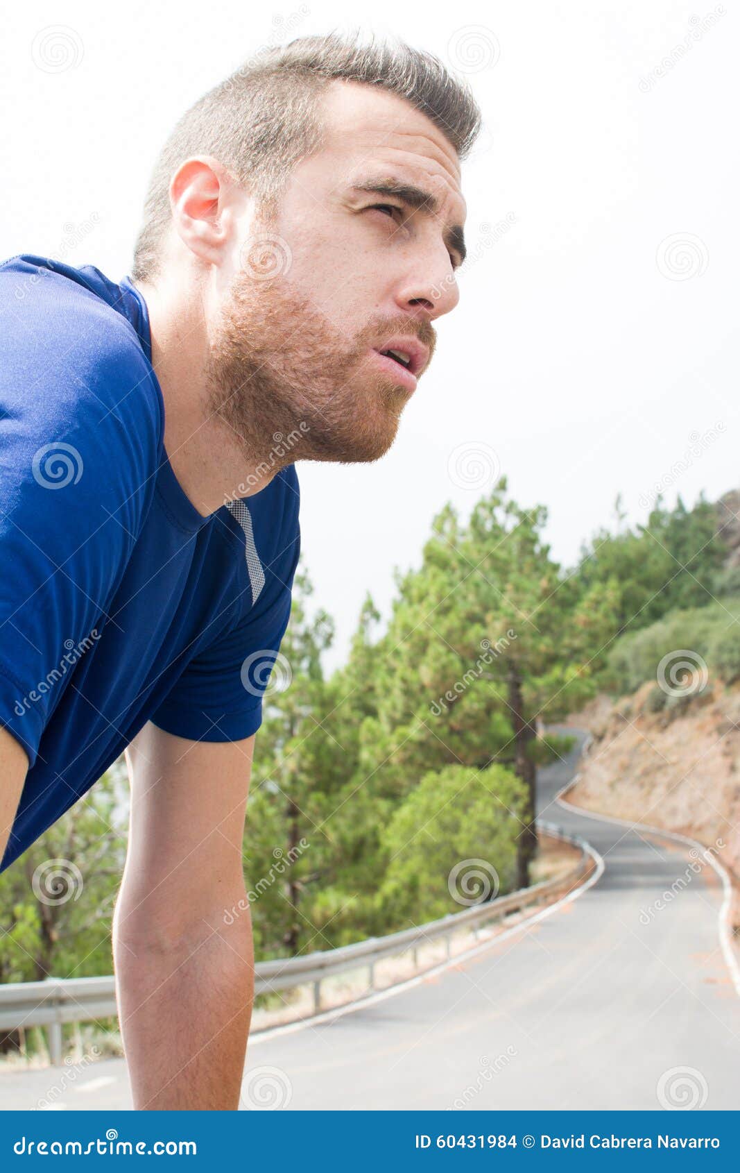 Young Man Tired Exercising on the Road Stock Photo - Image of model ...