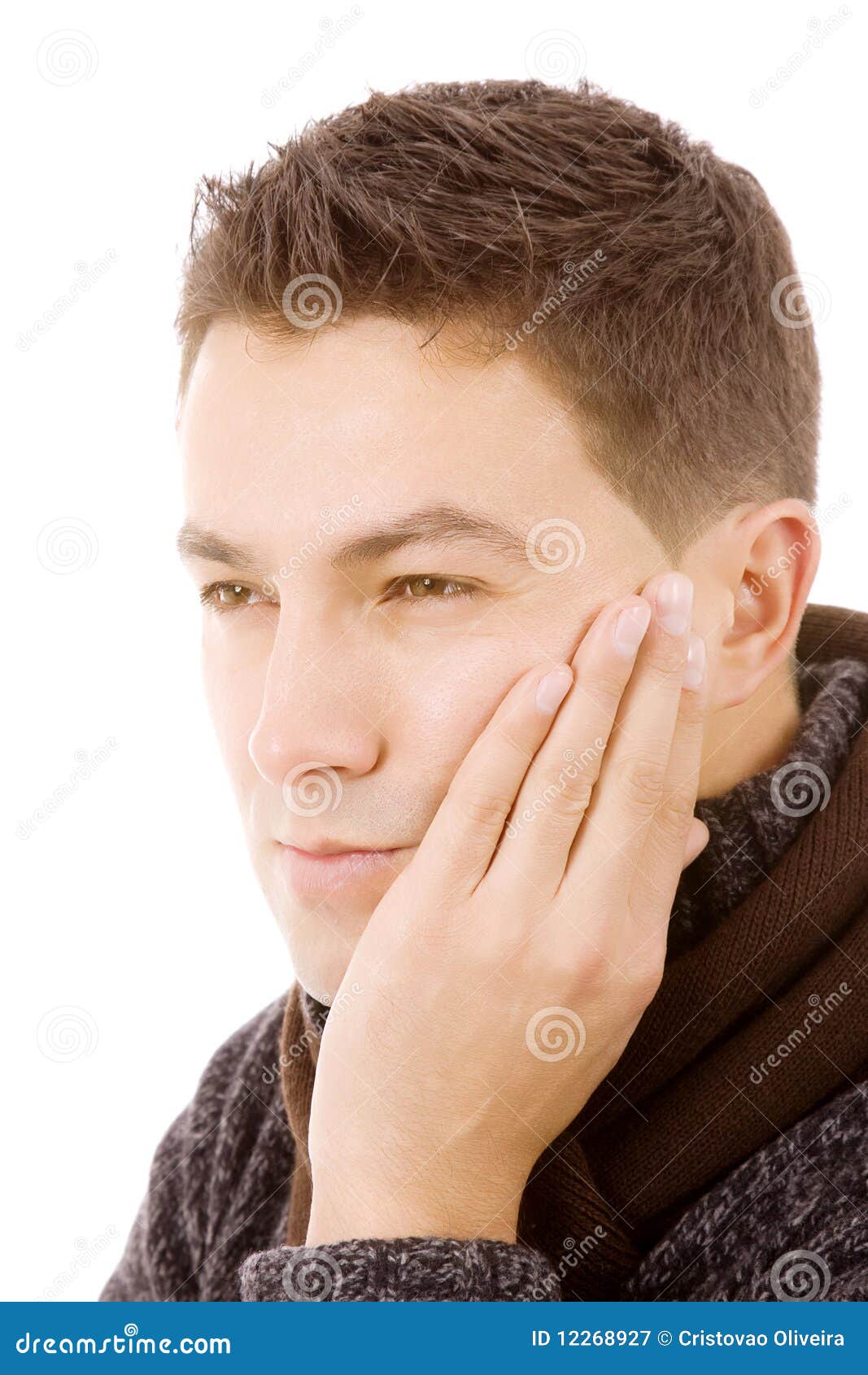 Young man with a toothache stock image. Image of hurt - 12268927