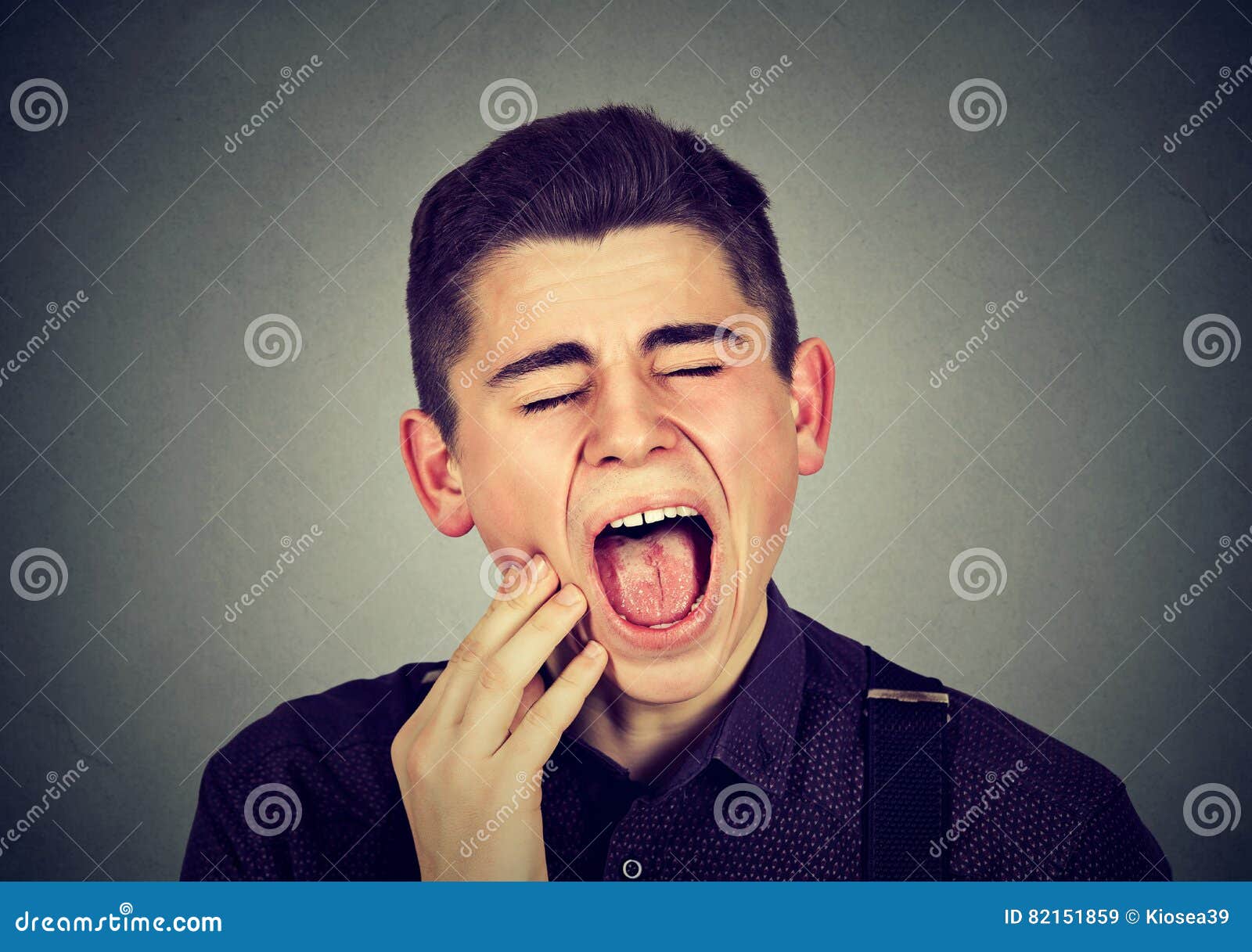 Young Man with a Toothache Crying from Pain Stock Image - Image of ...