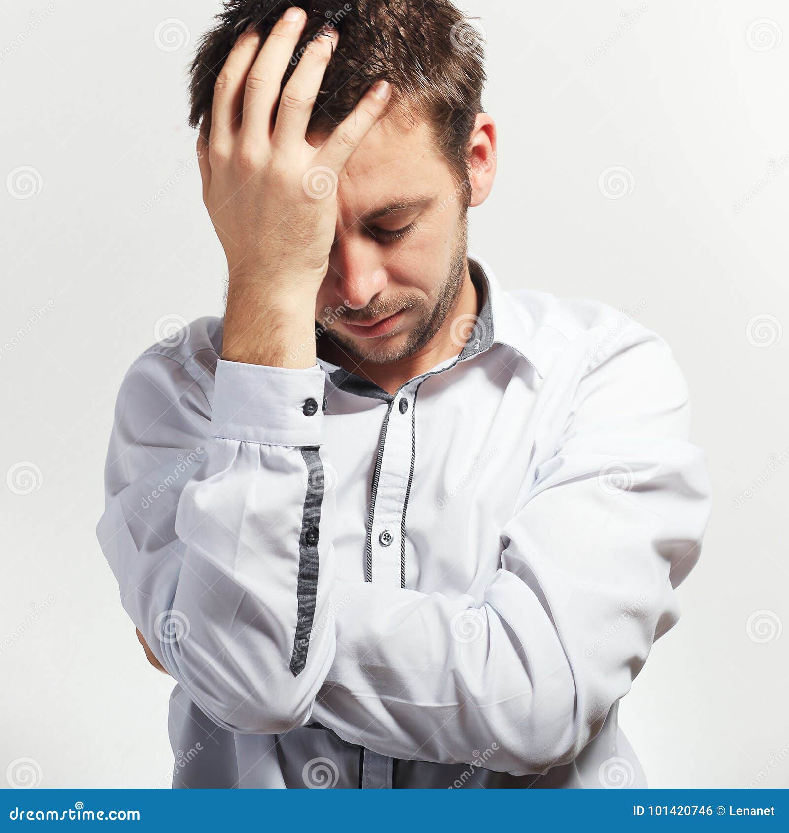 Young Man Touching His Head Stock Photo - Image of person, isolated ... Young Man Touching His Head Stock Photo - Image of person, isolated ...