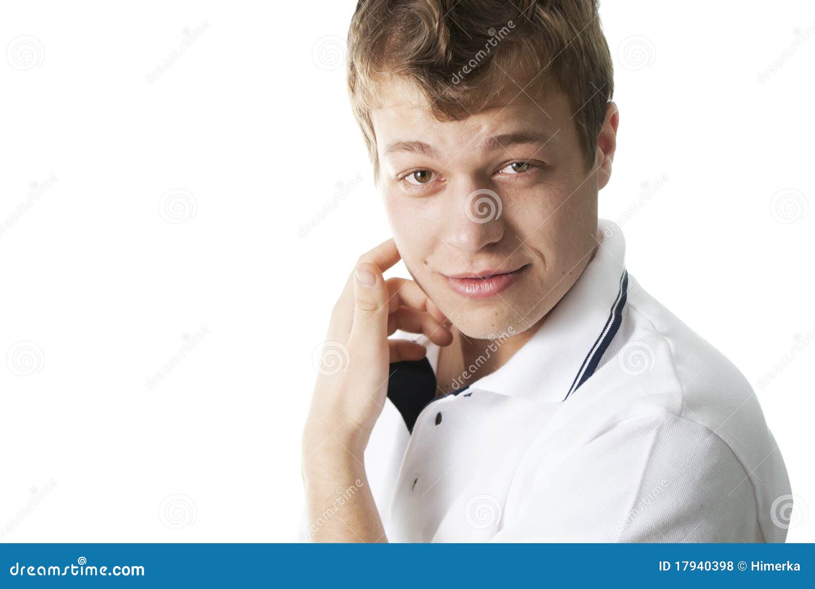 Young Man Touching His Neck Stock Photo - Image of dude, carefree: 17940398