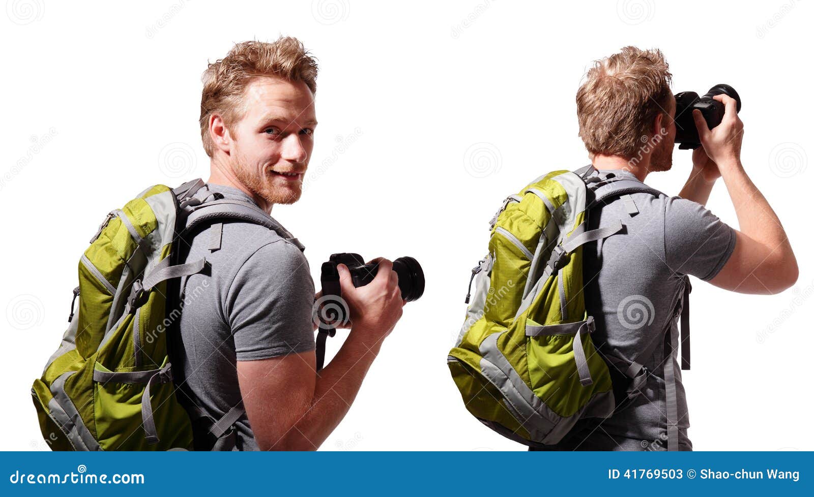 Young Man Tourist Use Camera Stock Image - Image of european, leisure ...