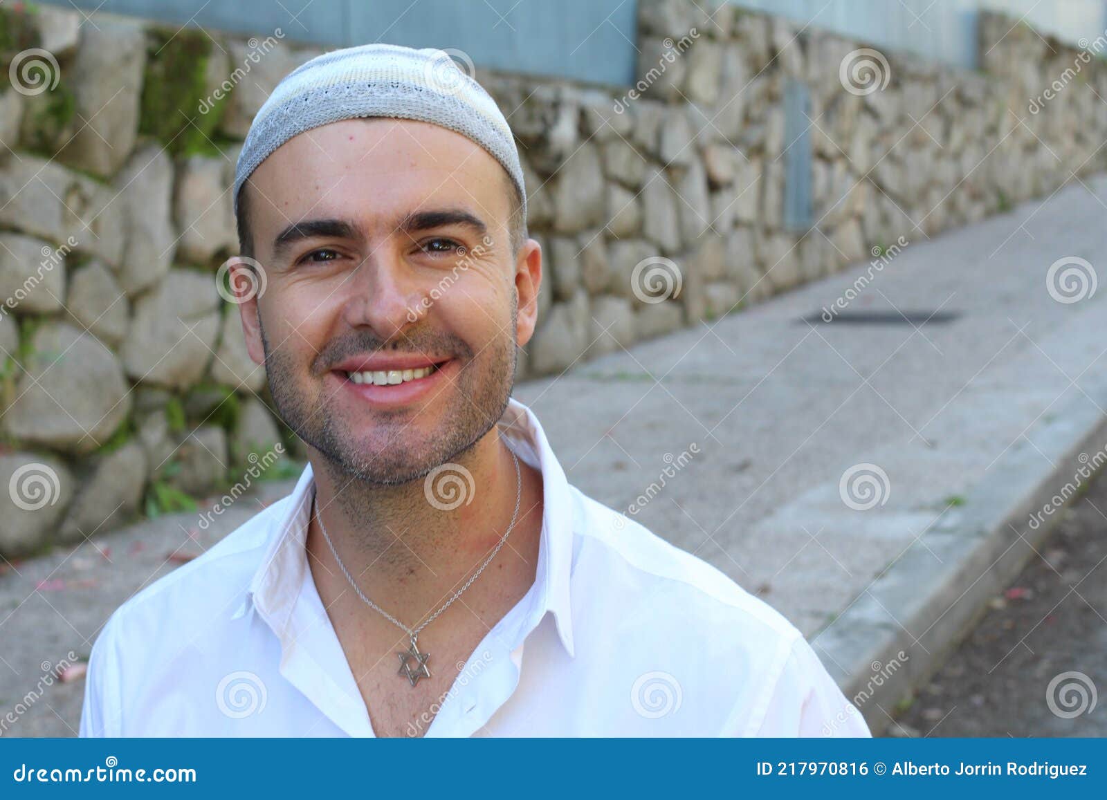 Young Man with Traditional Hat Stock Photo - Image of ethnic, jerusalem ...