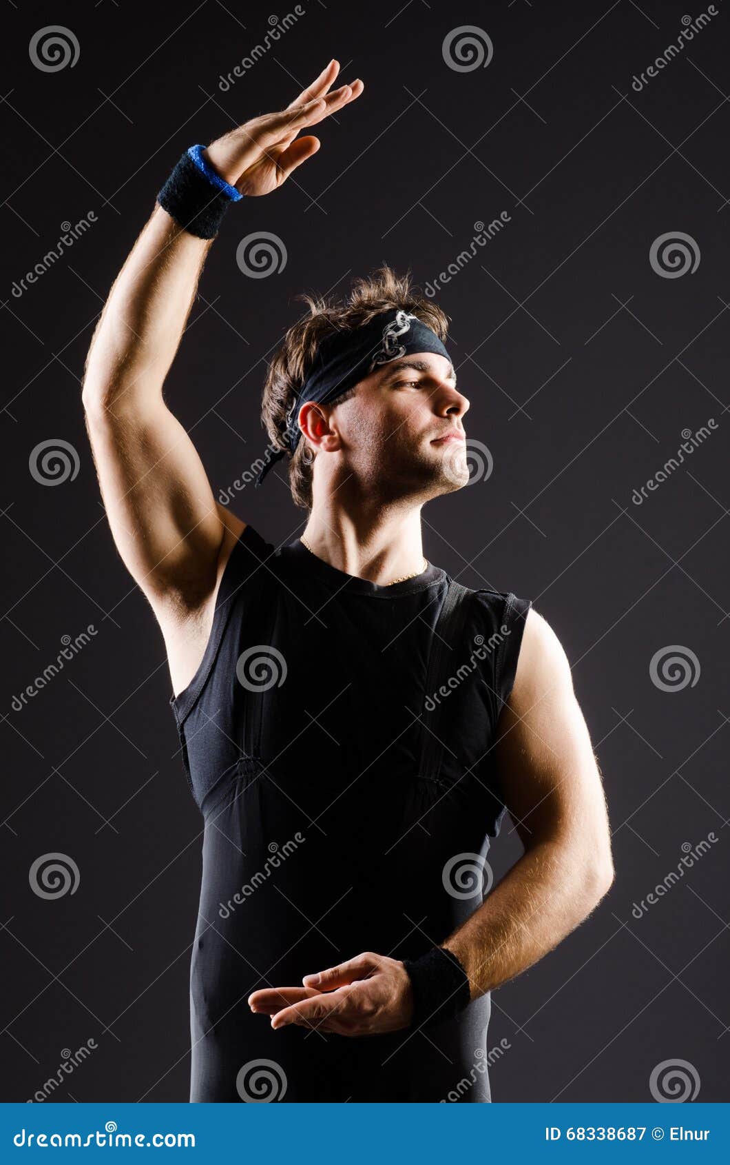 The Young Man Training for Ballet Dances Stock Image - Image of action ...
