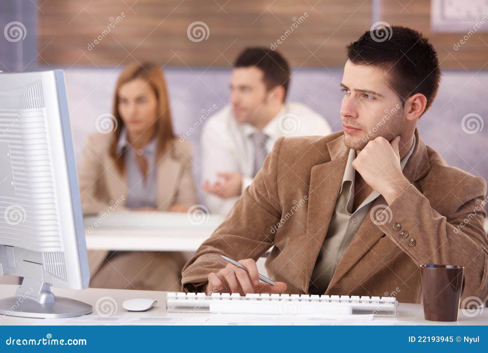 Young Man at Training Course Stock Image - Image of face, desk: 22193945