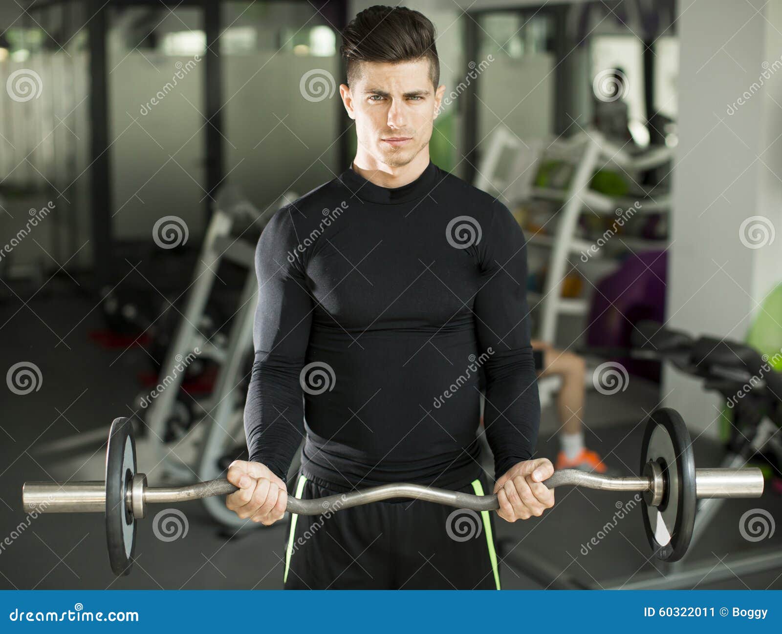 Young Man Training in the Gym Stock Image - Image of bodybuilding ...