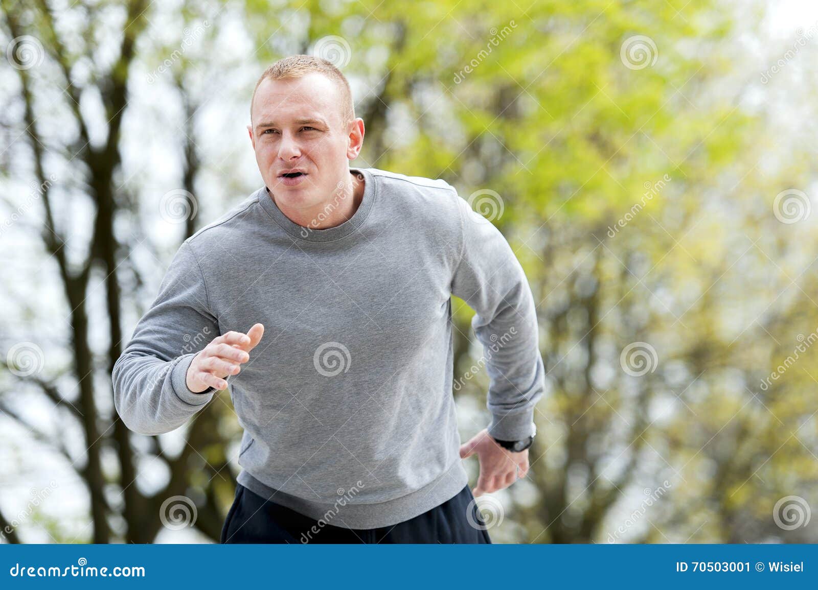 Young Man Training Run Outdoor. Stock Image - Image of male, jogger ...