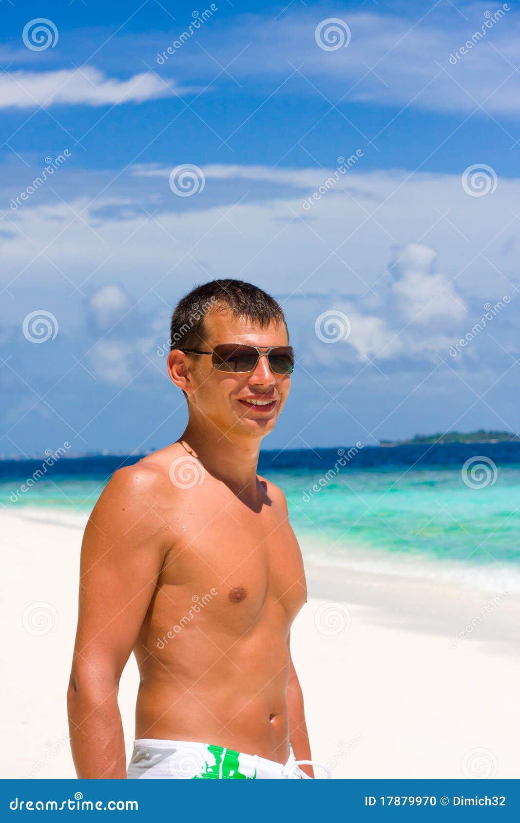 Young Man on a Tropical Beach Stock Photo - Image of people, adults ...