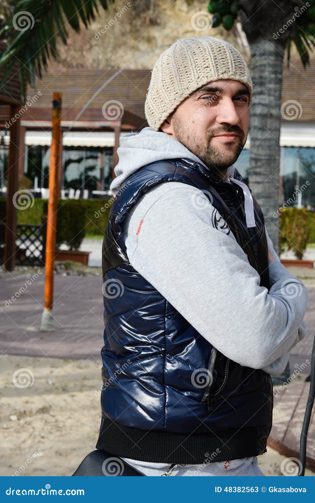 Young Man on a Tropical Beach in the Winter Stock Image - Image of ...