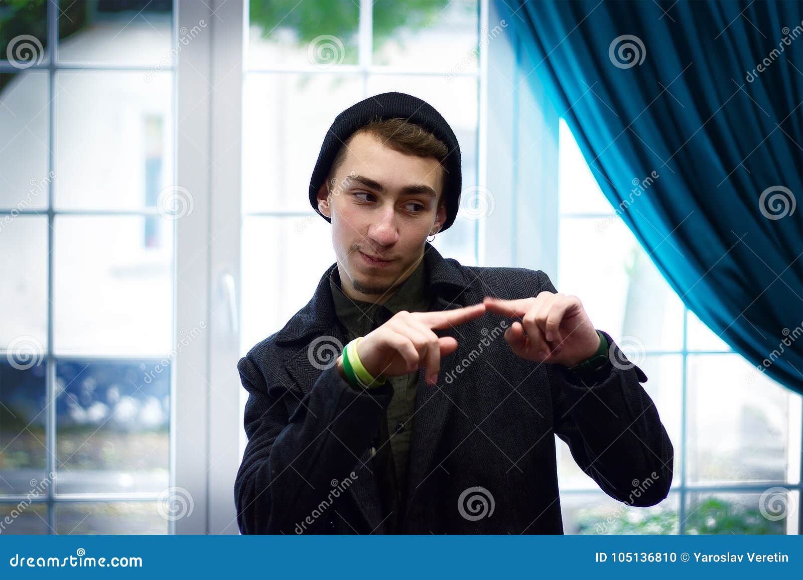 Young Man Try To Explain Something Stock Photo - Image of american ...