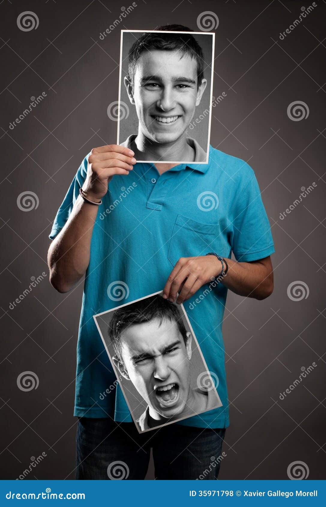 Young man with two faces stock photo. Image of casual - 35971798