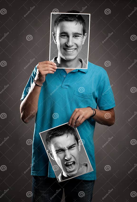 Young man with two faces stock photo. Image of casual - 35971798