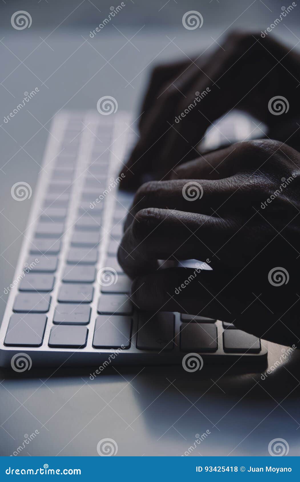 Young Man Typing in a Computer Keyboard Stock Photo - Image of ...