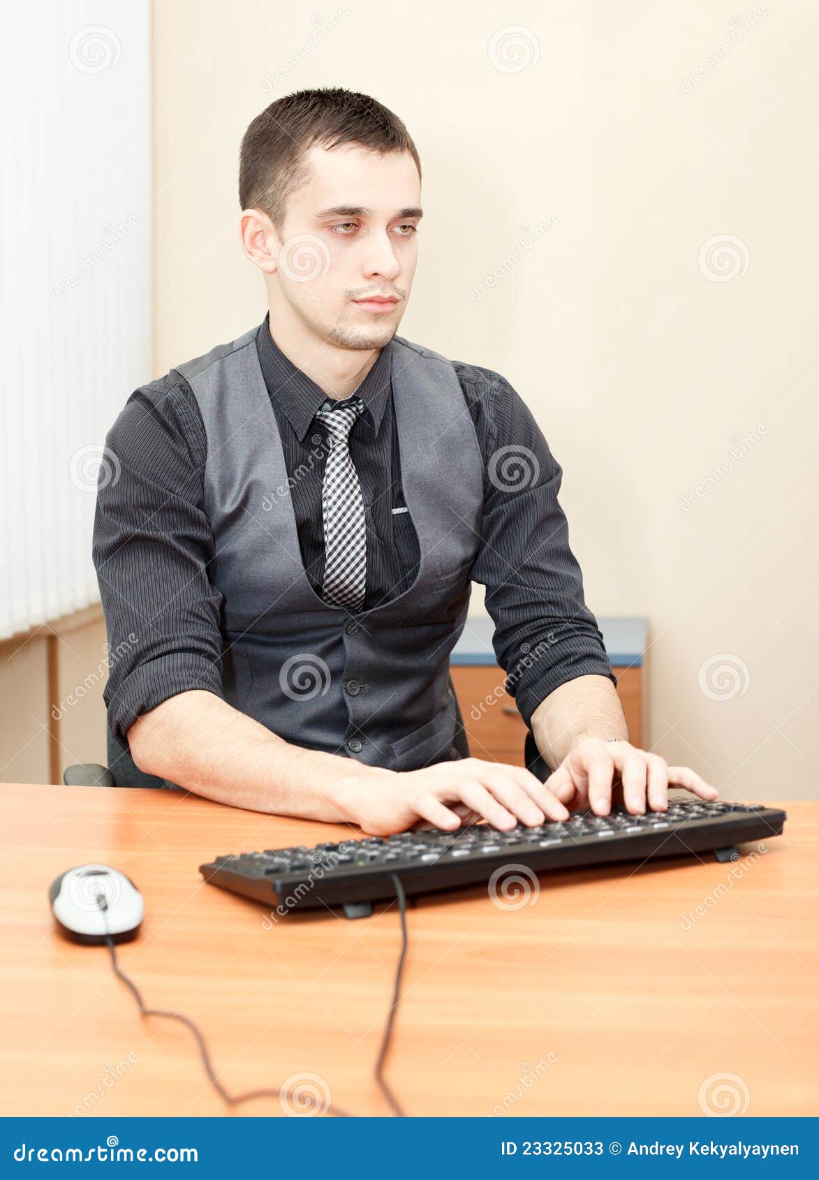 Young Man Typing On Keyboard Stock Image Image Of Business