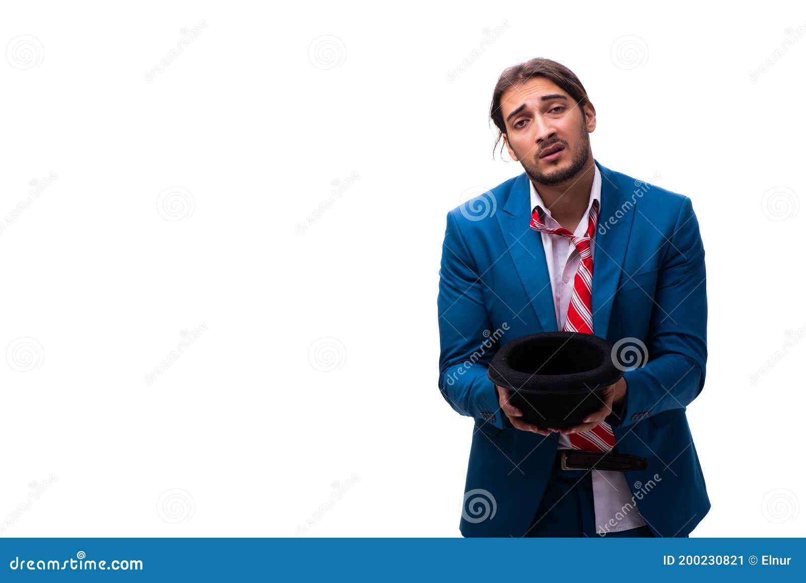 Young Man in Unemployment Concept Isolated on White Stock Image - Image ...