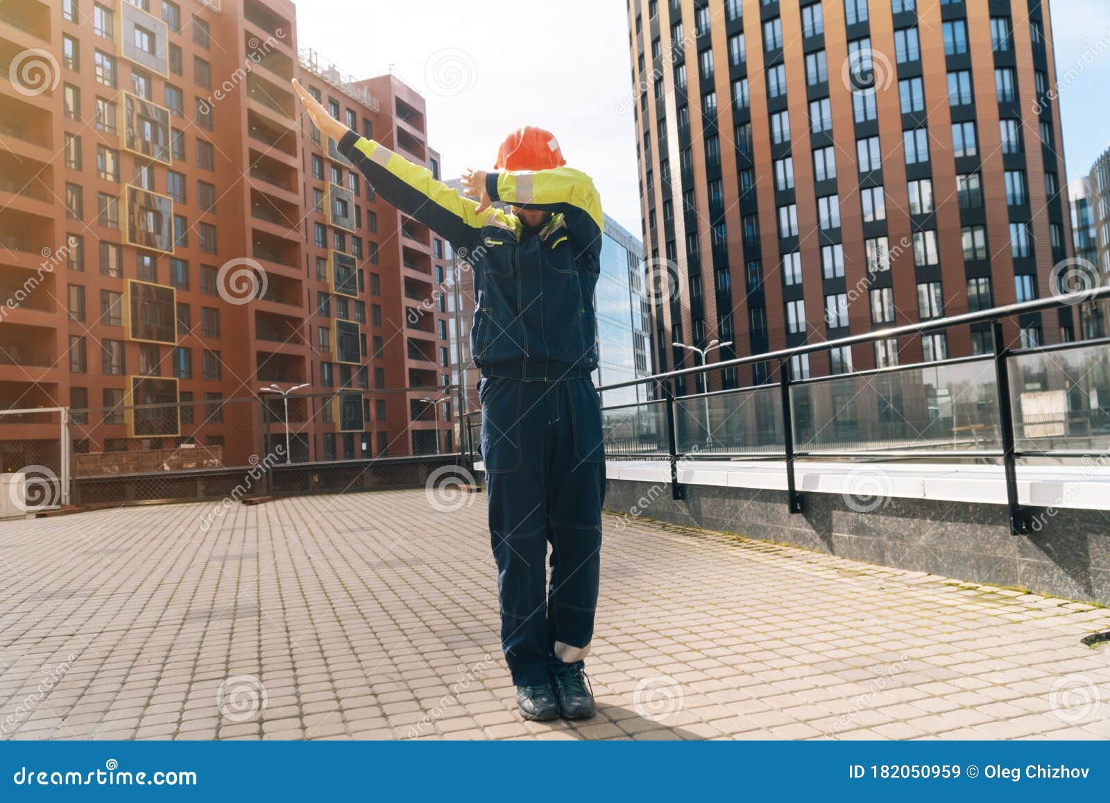 Young Man in Uniform Shows Dance Movement Dab, Entertainment Concept at ...