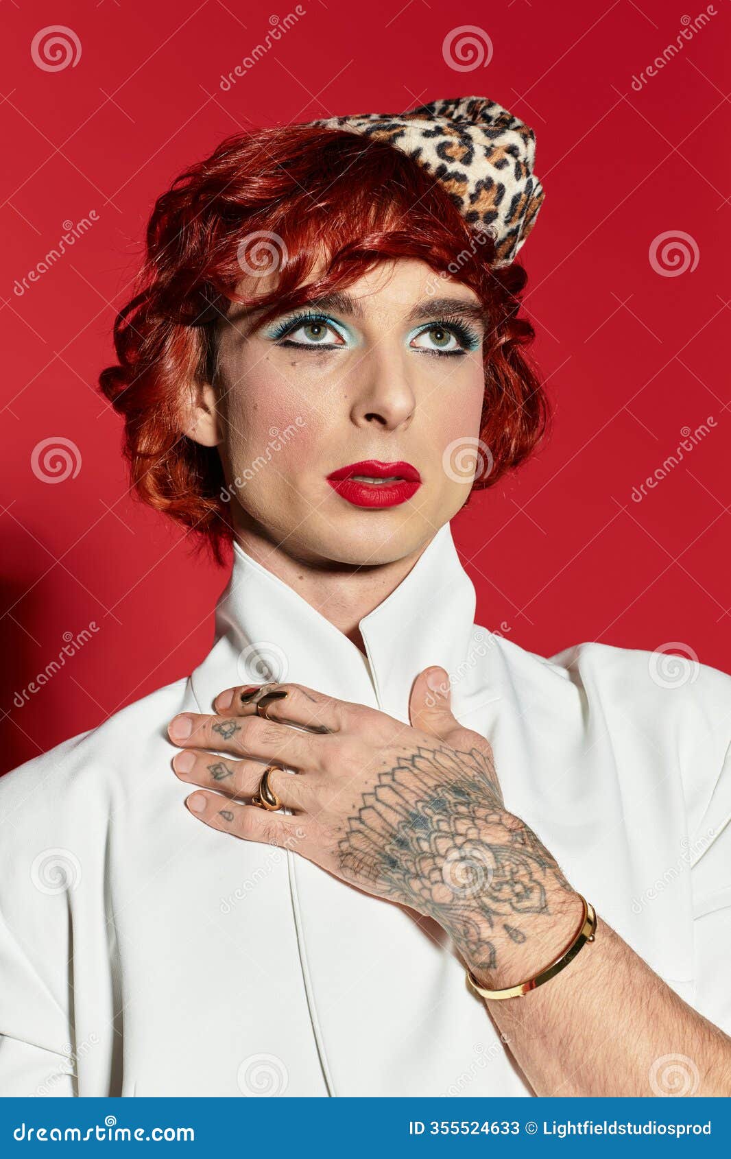 Young Unique Man Showcasing Vibrant Style Stock Image - Image of ...