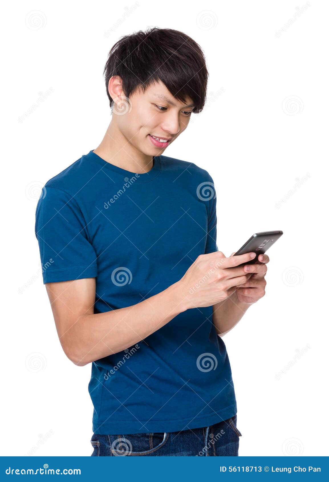 Young Man Use of the Smartphone for Checking Email Stock Image - Image ...