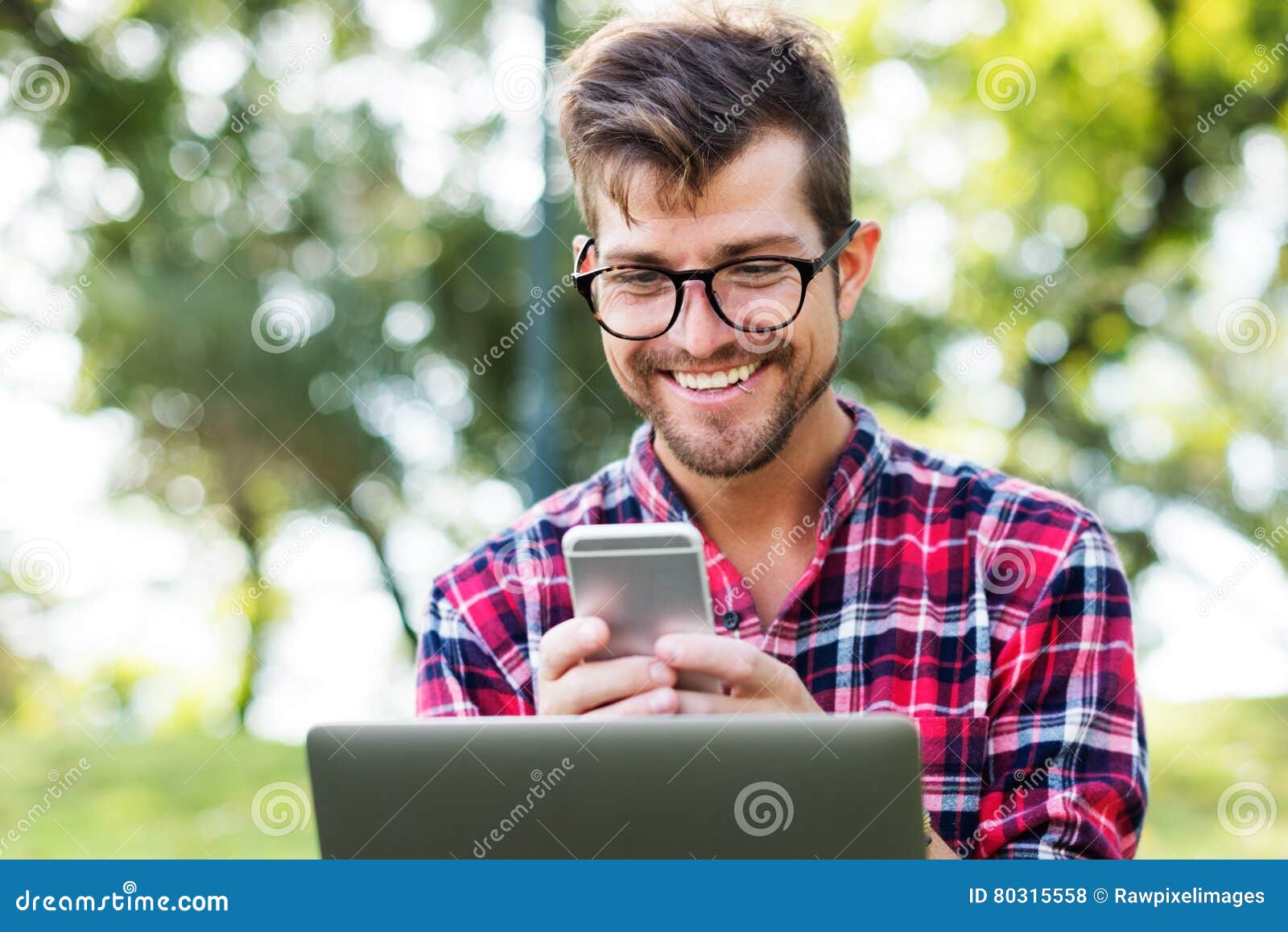 Young Man Using Browsing Smartphone Concept Stock Photo - Image of ...